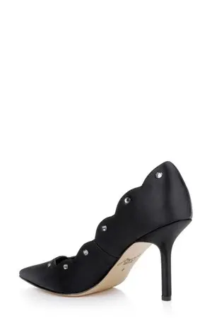 Badgley Mischka Eleni Pointed Toe Pump - Black Satin