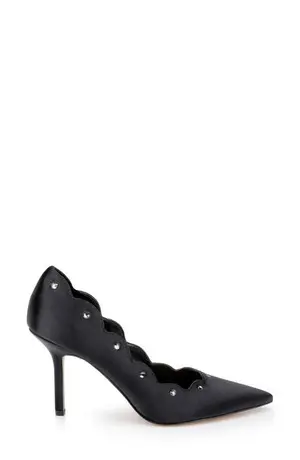 Badgley Mischka Eleni Pointed Toe Pump - Black Satin