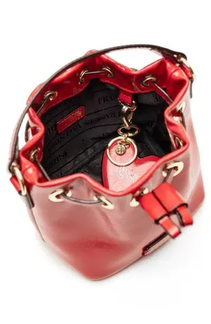 FRANCES VALENTINE Minnie Leather Bucket Bag - Red