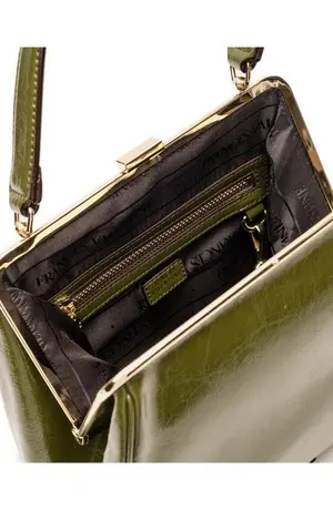 FRANCES VALENTINE Katherine Frame Leather Handbag - Olive