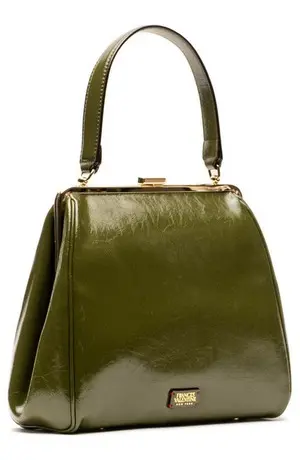 FRANCES VALENTINE Katherine Frame Leather Handbag - Olive
