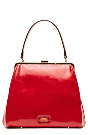 FRANCES VALENTINE Katherine Frame Leather Handbag - Red