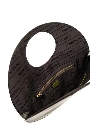 FRANCES VALENTINE Juno Round Crinkled Leather Crossbody Bag
