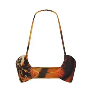 SKIMS X Roberto Cavalli Halter Bikini Top - Tiger Face Print