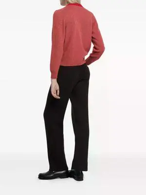 BARRIE Embroidered Cashmere Cardigan - Red