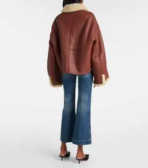 Victoria Beckham Shearling Leather Jacket