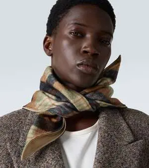 Dries Van Noten Checked Wool Scarf