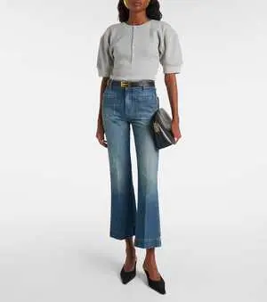 Victoria Beckham Cotton-blend Henley Shirt