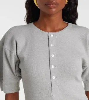 Victoria Beckham Cotton-blend Henley Shirt