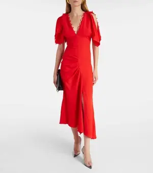 Victoria Beckham Asymmetric Draped Maxi Dress