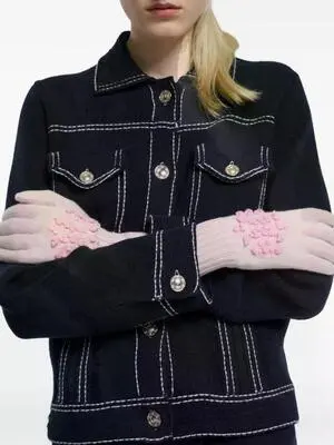 BARRIE Cashmere Flower-embellished Gloves
