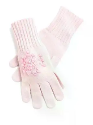 BARRIE Cashmere Flower-embellished Gloves