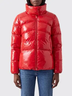 Pinko Quilted Water-repellent Nylon Short Puffer Jacket With High Neck - Red