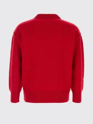 AMI Paris Crewneck Lambswool Jumper - Red