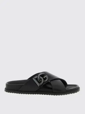 Dolce & Gabbana Embellished Cross Strap Sandals - Black