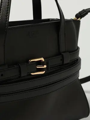 Moschino Leather Mini Bag With Buckled Belt Detail - Black