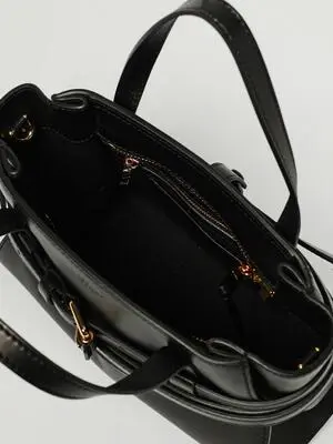 Moschino Leather Mini Bag With Buckled Belt Detail - Black