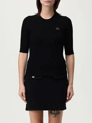 TWINSET Ribbed Knit Top With Embellishment