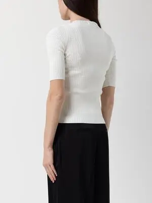 TWINSET Ribbed Knit Top - Ice