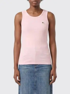 Fiorucci Ribbed Tank Top With Embroidered Logo - Pink