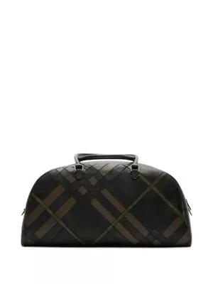 Burberry Check-patterned Leather Holdall