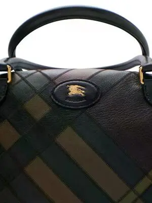 Burberry Check-patterned Leather Holdall