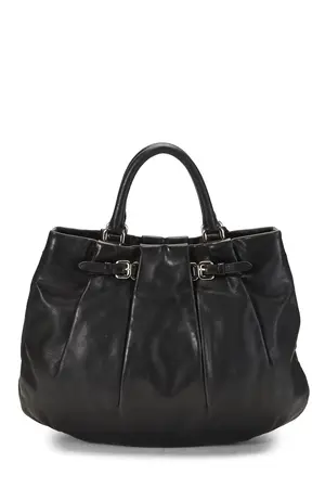 Prada Calfskin Pleated Tote