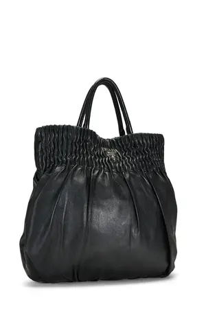 Prada Calfskin Pleated Tote