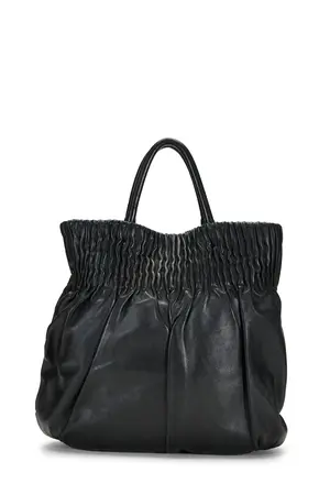 Prada Calfskin Pleated Tote