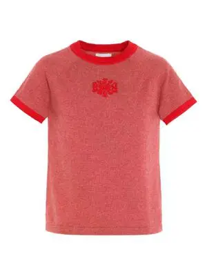 BARRIE B-logo Cashmere T-shirt - Red