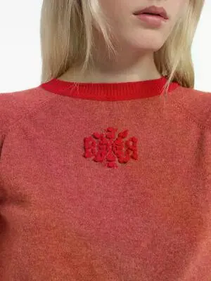 BARRIE B-logo Cashmere T-shirt - Red