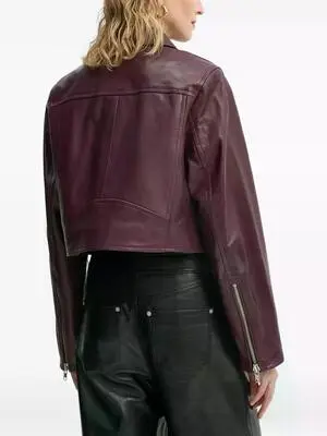 STAND STUDIO Zip-fastening Flap-pocket Leather Jacket