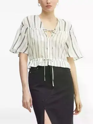 Pinko Tie-neck Striped Top