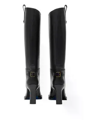 Burberry 85mm Cavalier Calf-leather Buckle Boots - Black