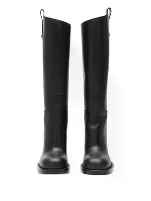 Burberry 85mm Cavalier Calf-leather Buckle Boots - Black