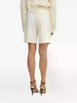 SIMONA CORSELLINI Pinstripe Pleated Tailored Shorts