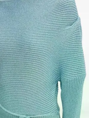 NEVER FULLY DRESSED Ribbed Boat-neck Mini Dress