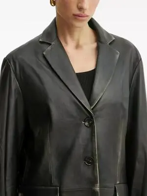 Liviana Conti Leather Single-breasted Blazer