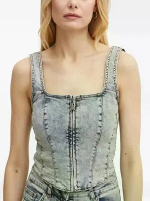 Patrizia Pepe Zip-front Denim Top