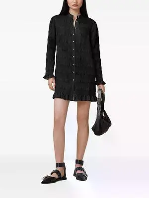 ALLSAINTS Shirring-effect Ruffle Mini Dress