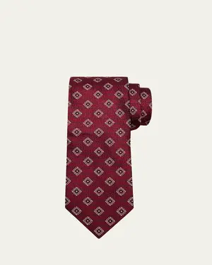 Brunello Cucinelli Geometric Tile Jacquard Necktie C019 Purple