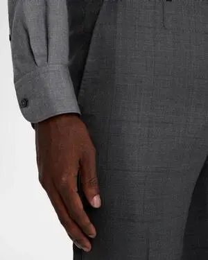 Zegna Men & Apos;s Tonal Plaid 15milmil15 Wool Suit Gray