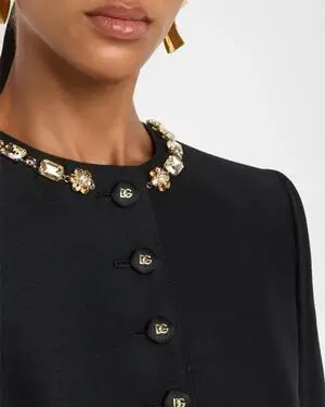 Dolce & Gabbana Tailored Crystal-embellished Blazer - Black