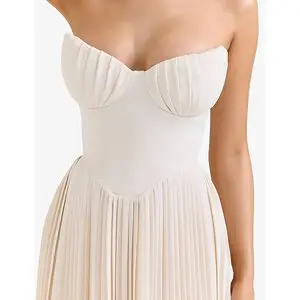 strapless open back dress Clemira Pleated Mini Dress