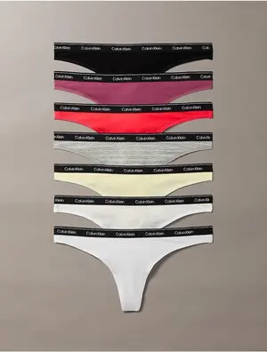Calvin Klein Icon Logo 7-pack Thong - Breezy Blue Multi