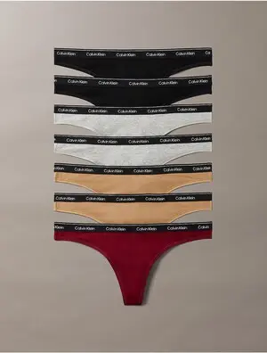 Calvin Klein Icon Logo 7-pack Thong - Rouge Multi