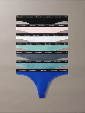 Calvin Klein Calvin Klein Icon Logo 7-pack Thong Turbulence Multi
