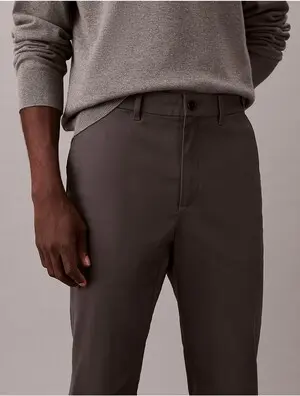 Calvin Klein Cotton Sateen Slim Chino Pants - Dark Grey