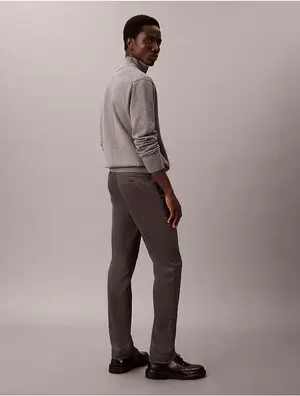 Calvin Klein Cotton Sateen Slim Chino Pants - Dark Grey