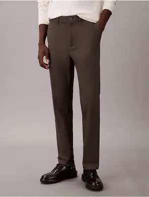 Calvin Klein Cotton Sateen Slim Tapered Chino Pants - Beluga